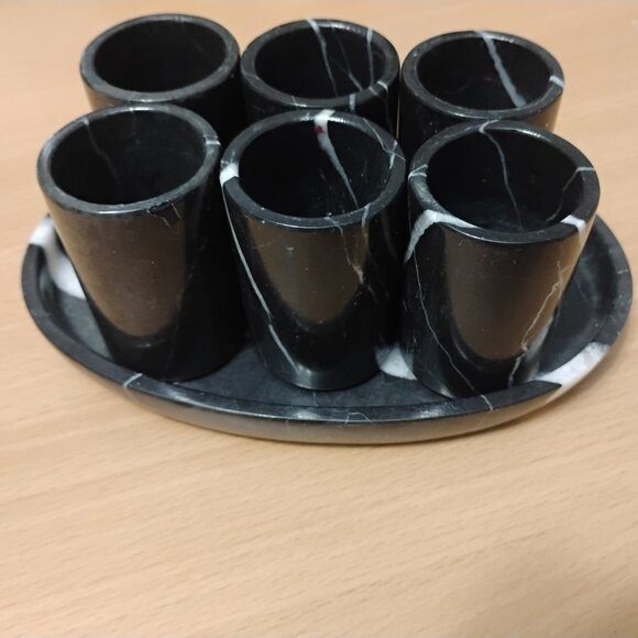 Handmade | Dining | Premium Black Onyx Stone Shot Set 6piece With ...